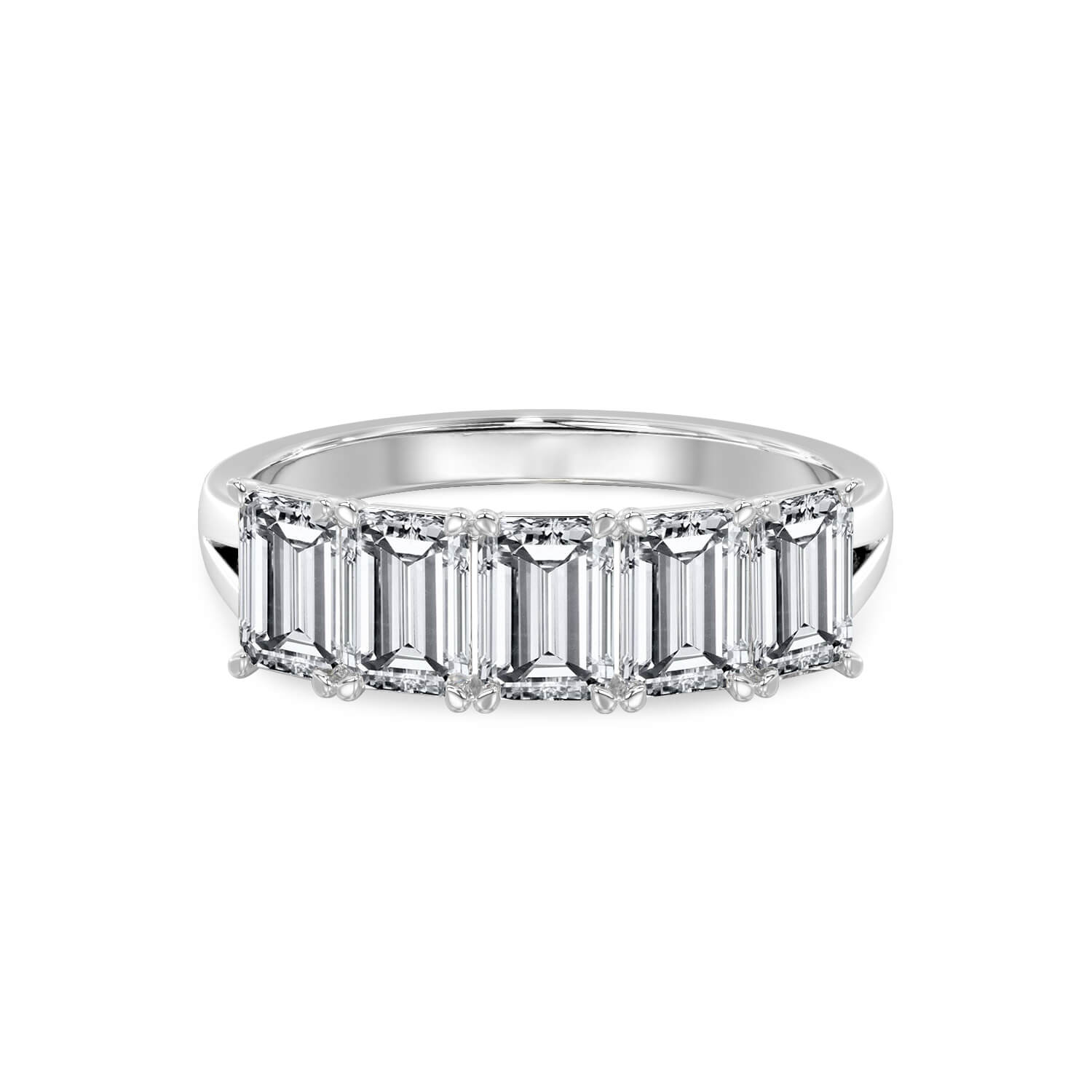 Cova Jewel 3.2 Ct Emerald Cut Lab Created Diamond Ring - 14K White Gold ...