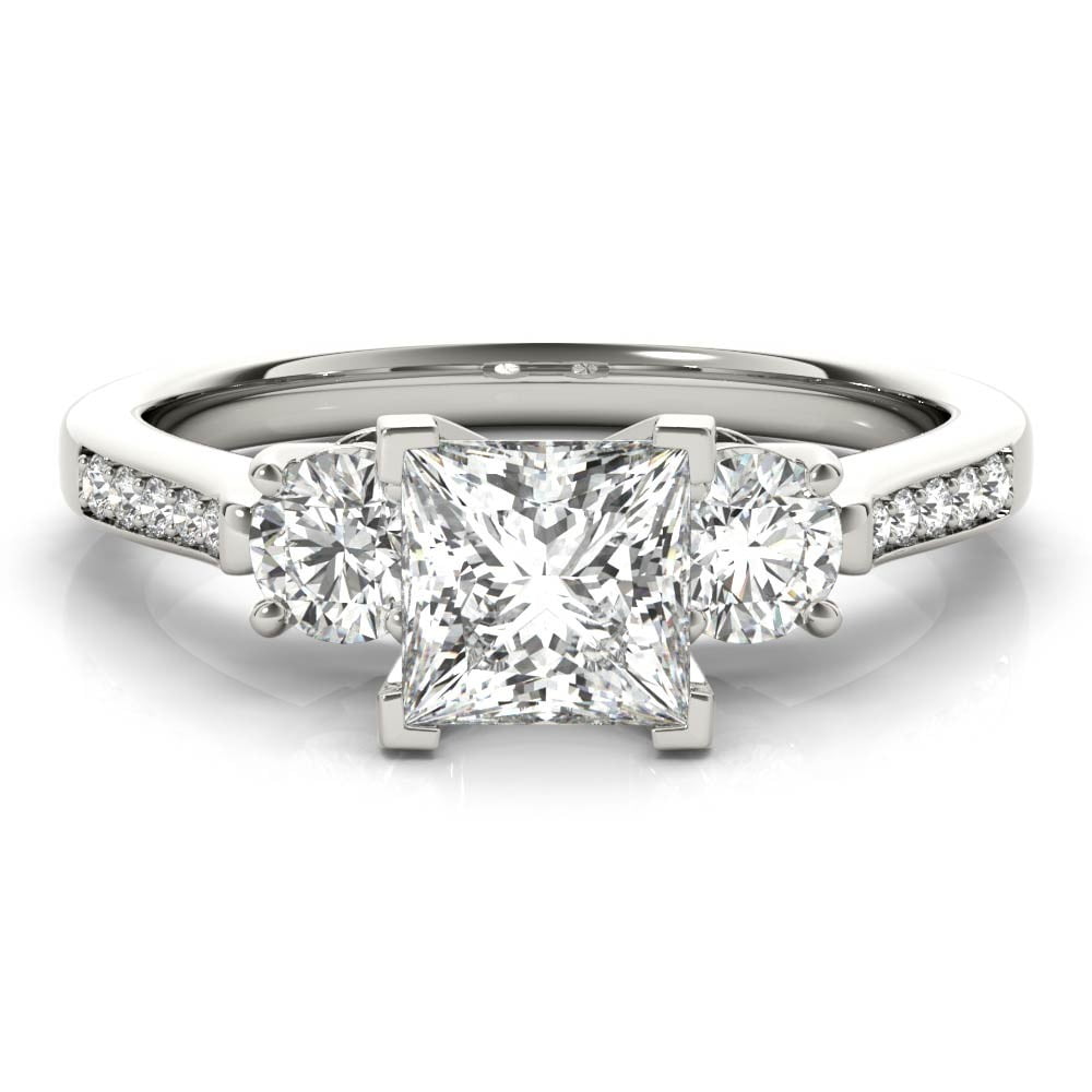 Cova Jewel Vintage Filigree Diamond Ring - Lab Created Princess Cut 2.1 ...