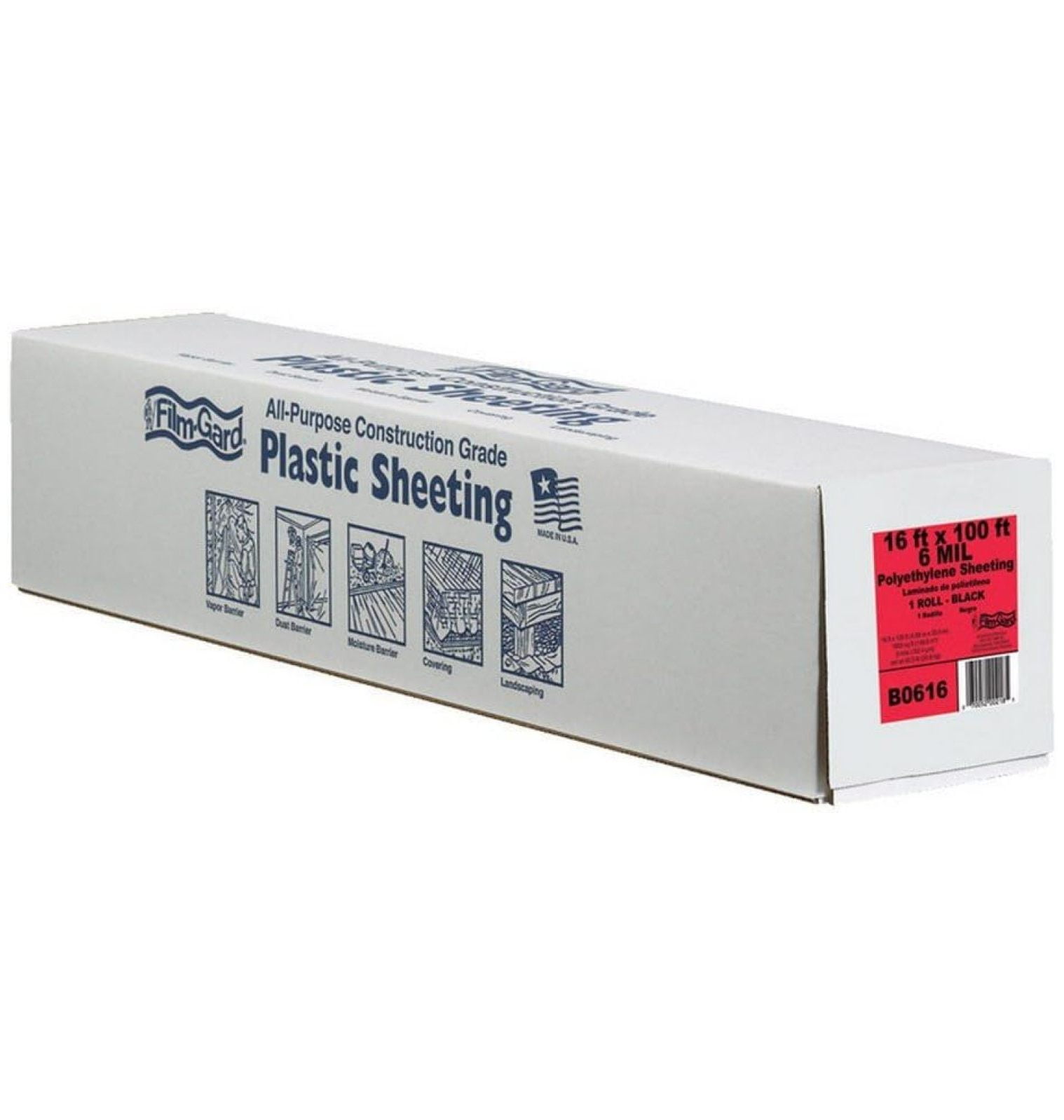 Covalence Plastics TRVAL62205 Black, Film-Gard Polyethylene Sheeting ...