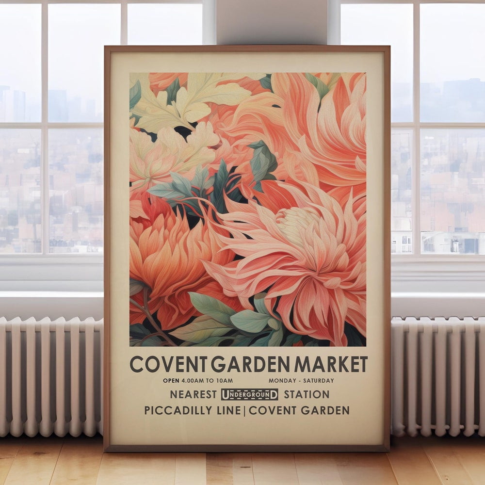 Covent Garden Flower Market William Morris floral print vintage pink ...