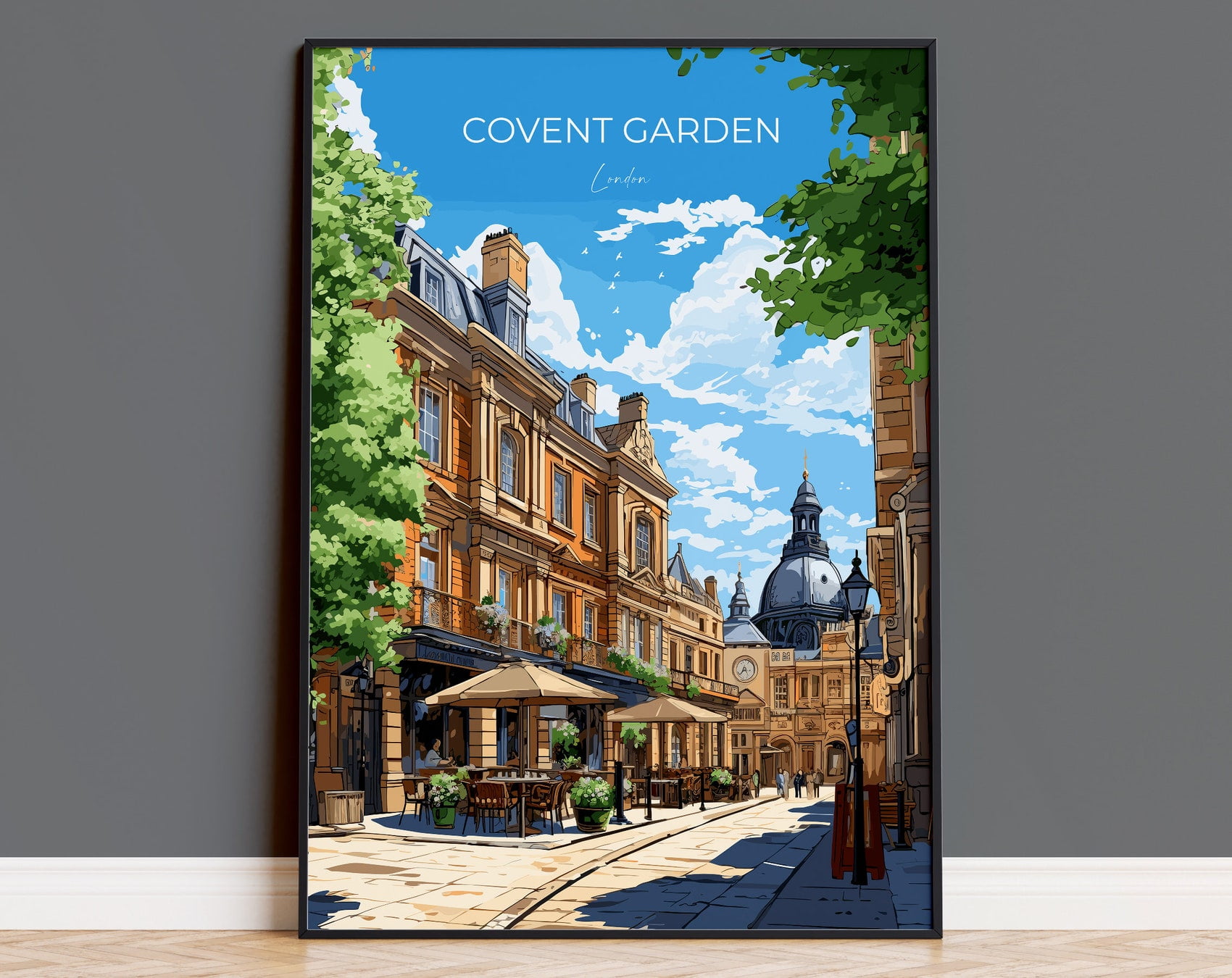Covent Garden Travel Poster Wall Art, Travel Print of Covent Garden ...