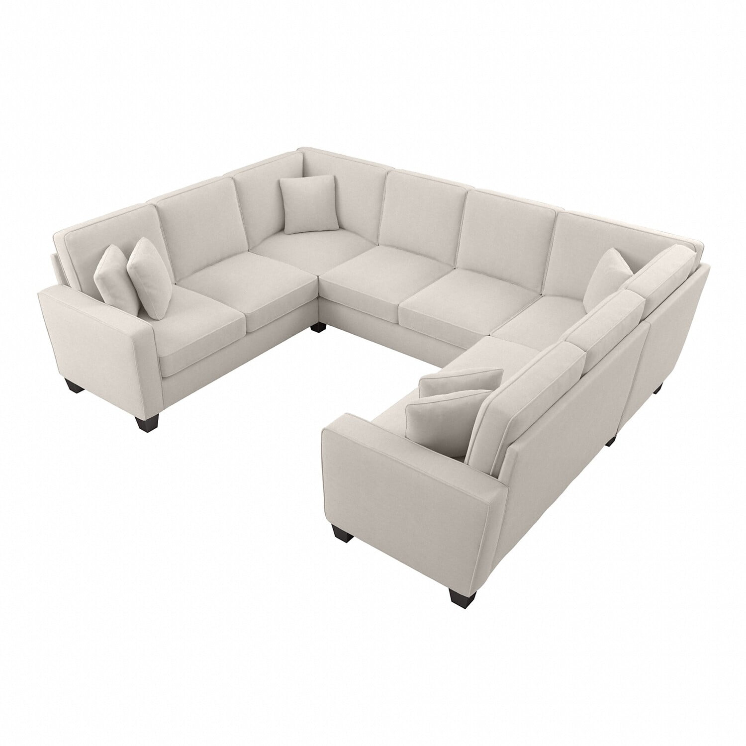 Coventry 113W U Shaped Sectional Couch in Light Beige Microsuede ...