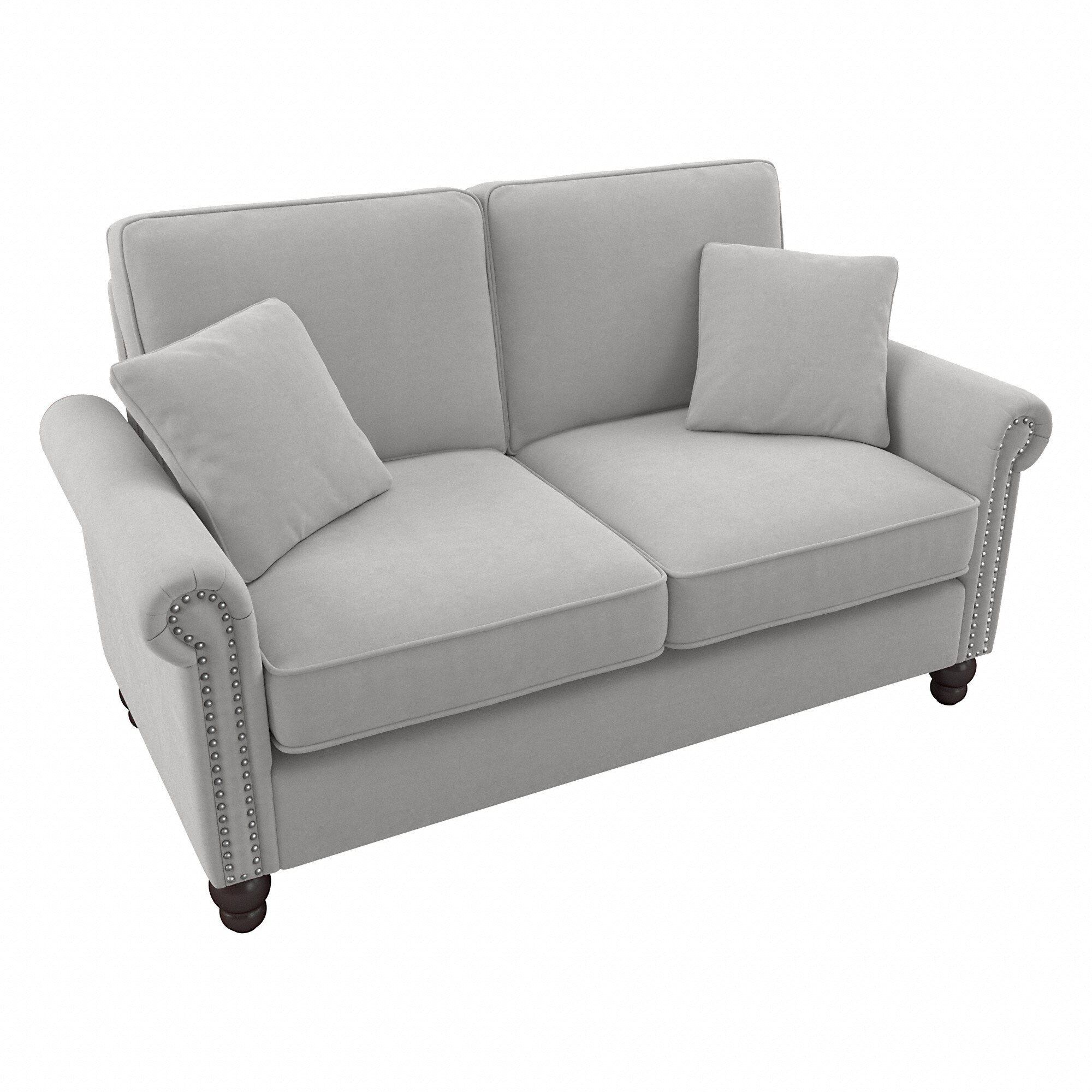 Coventry 61W Loveseat in Light Gray Microsuede - Walmart.com