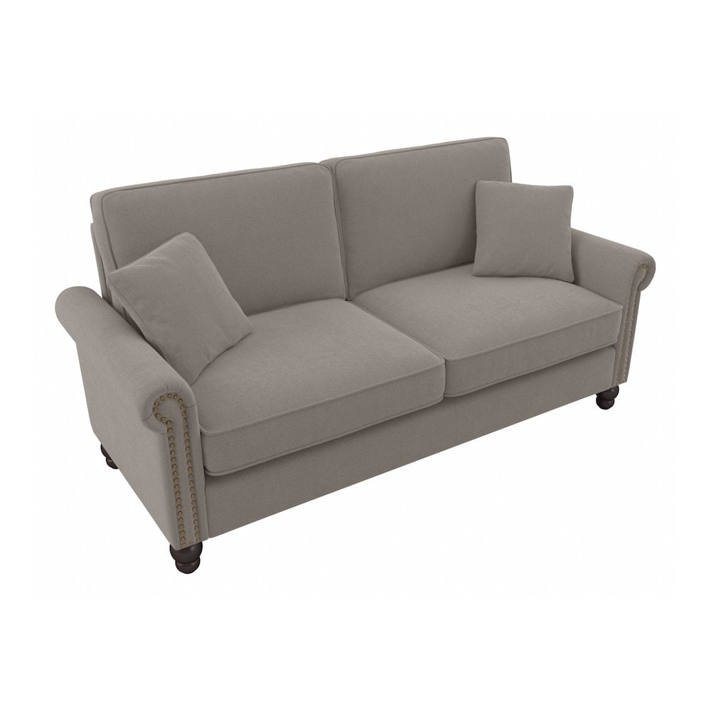 Coventry 73W Small Living Room Sofa in Beige Herringbone Fabric ...