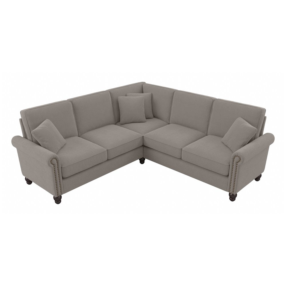 Bush Furniture Coventry 87W L Shaped Upholstered Sofa Couch in Beige ...