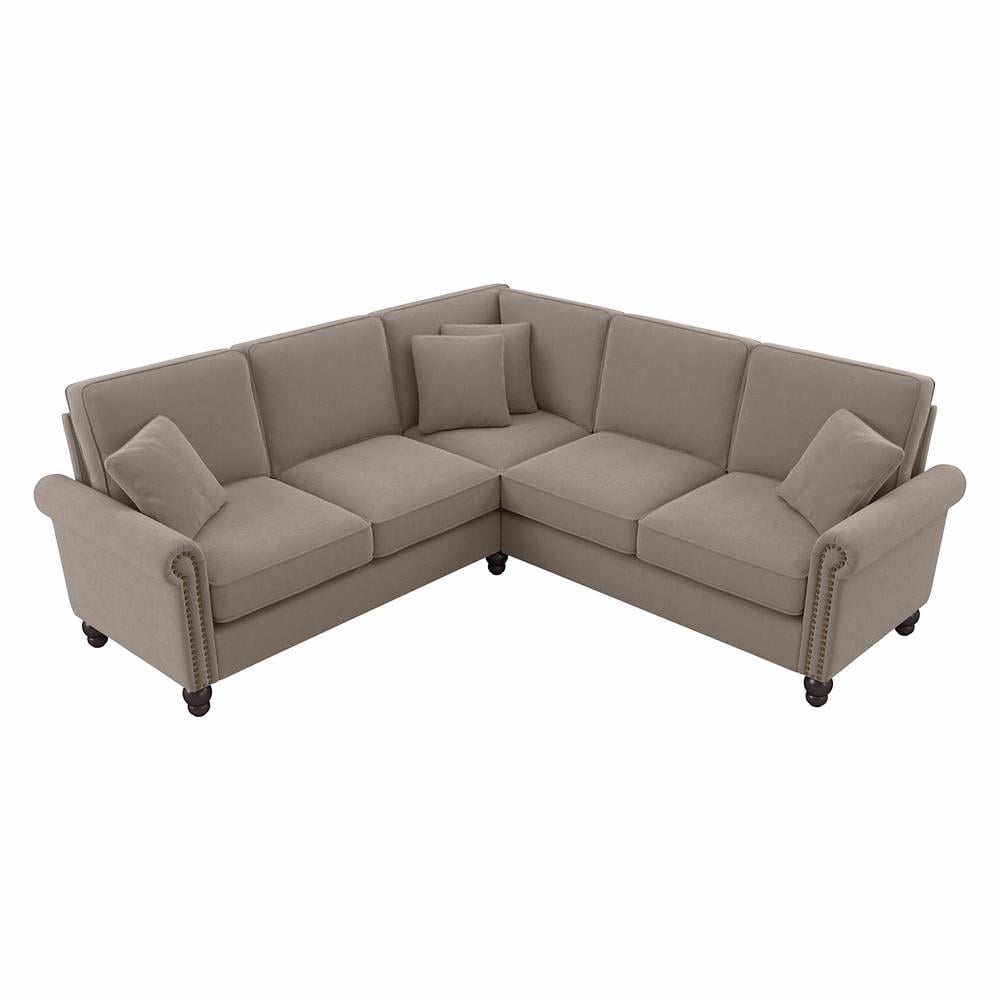 Coventry 87W L Shaped Sectional Couch in Tan Microsuede - Walmart.com