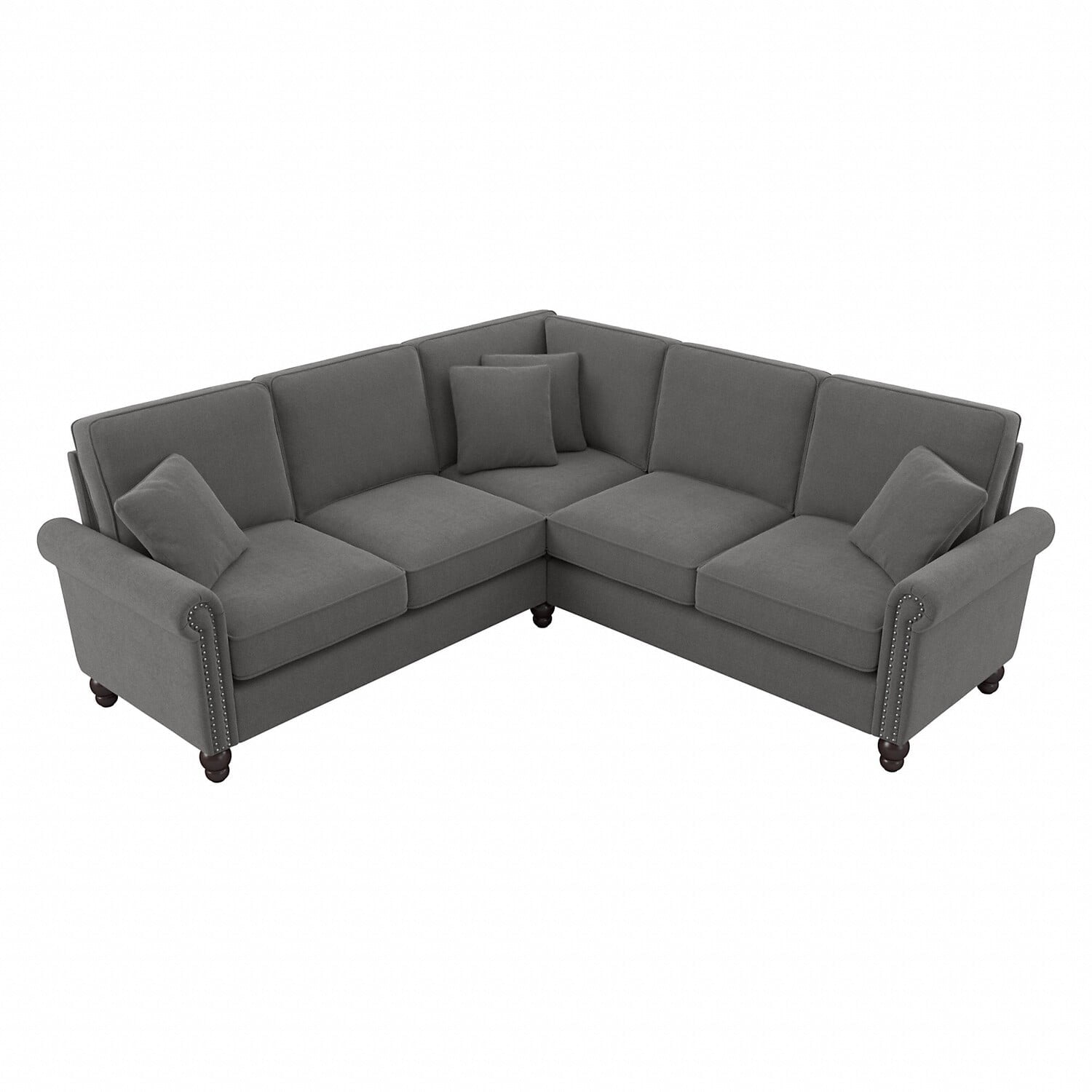 Coventry 87W L Shaped Sectional in French Gray Herringbone Fabric ...