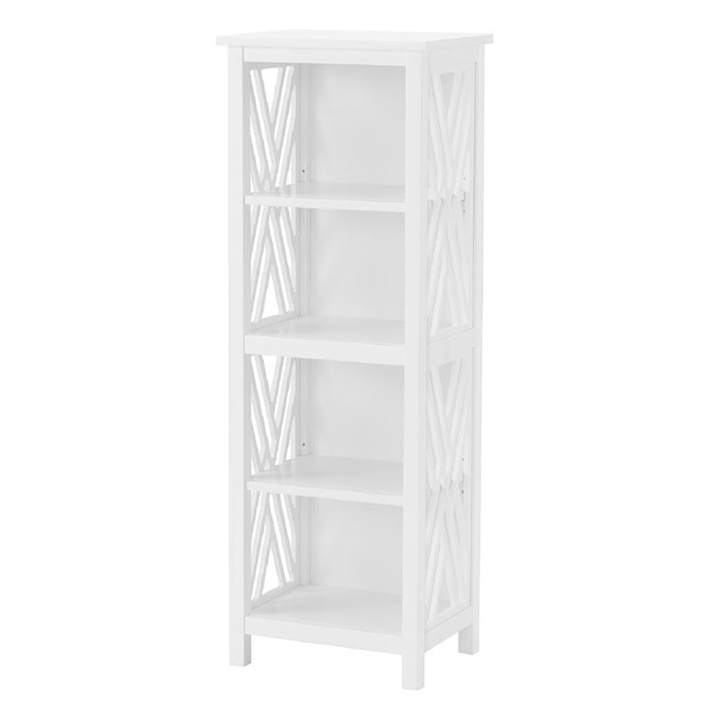 Coventry Bath Tall Storage Shelf White Wood 16" x 48" H - Adjustable ...