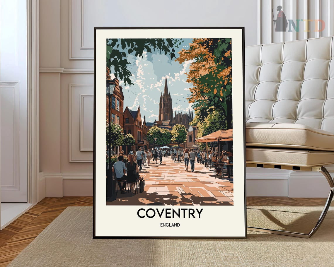 Coventry England City Map Wall Art Travel Decor Photo Print, Unframed ...