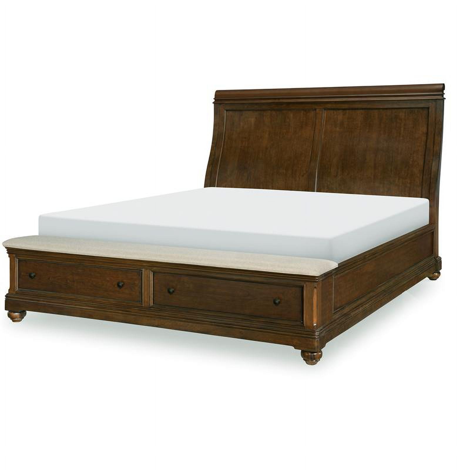 Coventry Queen Upholstered Sleigh Bed Storage Footboard in Classic ...