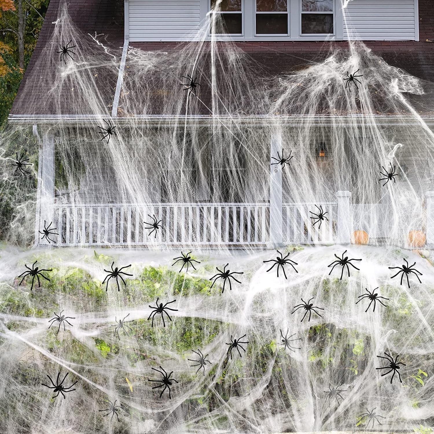 Cover 1500 Square Feet 300g Halloween Spider Web Stretchable Cobweb ...
