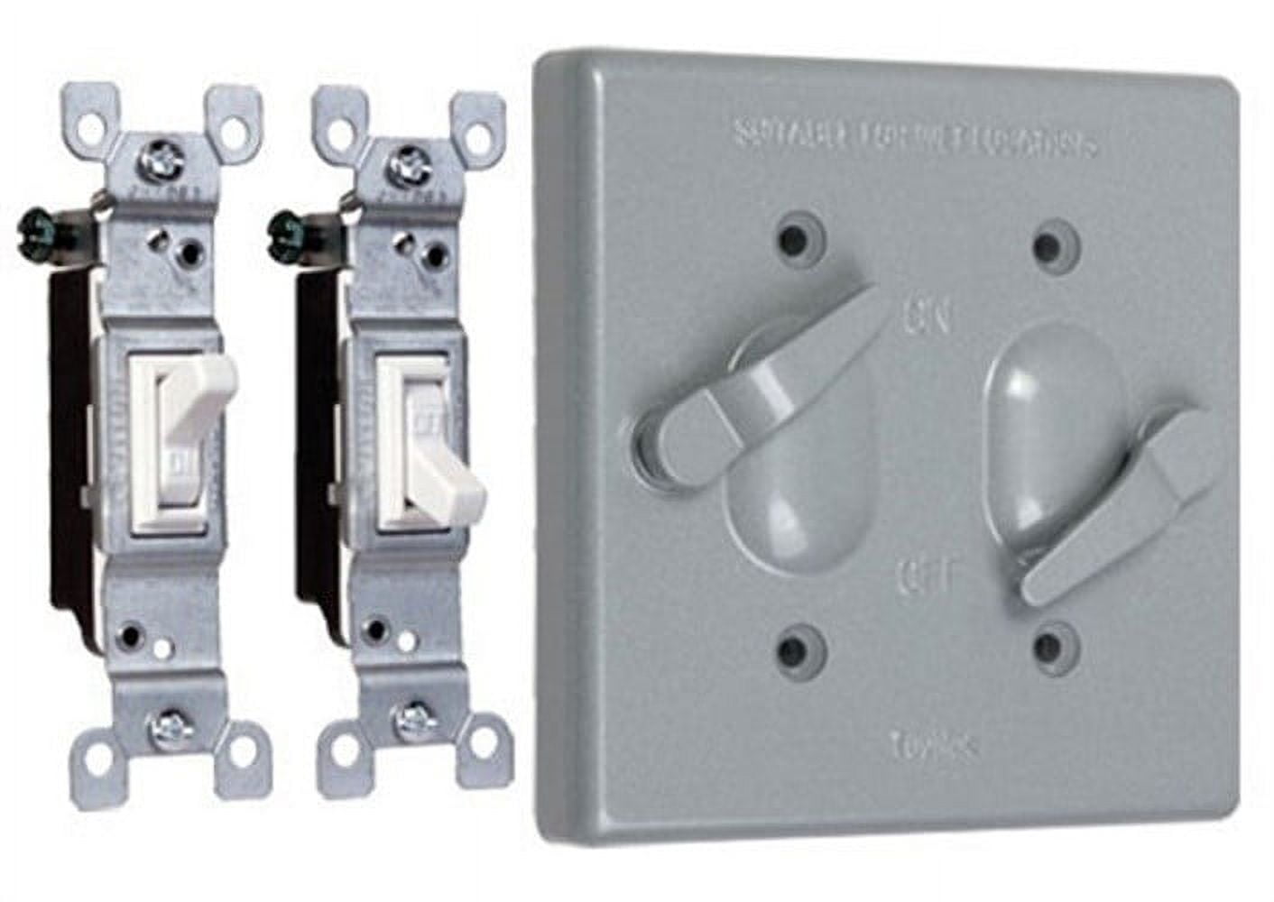 Cover,2-Gang Toggle Swtch Gray - Walmart.com