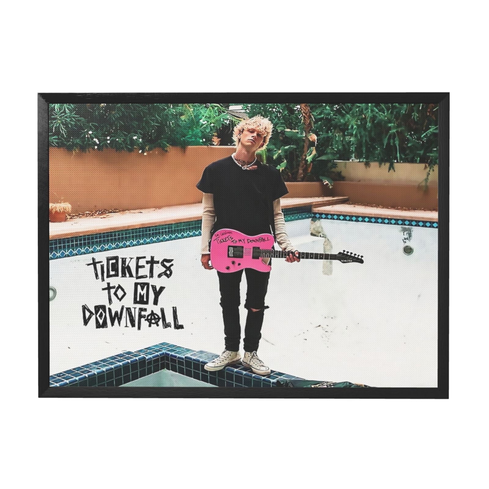 Cover Album Mgk Black Framed Canvas Wall Art Fashion Decor, 12x16in ...