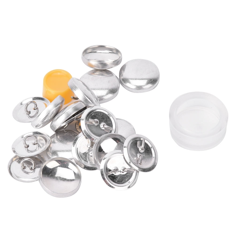 Cover Button Kit, Cloth Fabric Covered Round Flat Back Metal Buttons ...