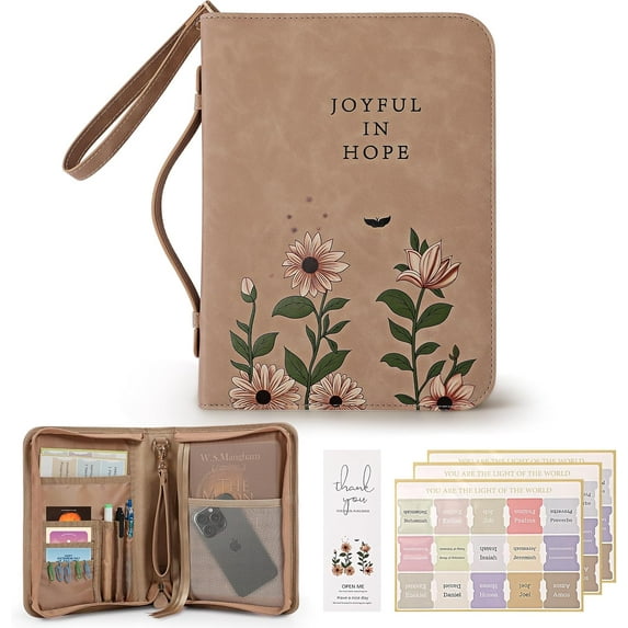 Cover Case, Portable, Leather Carrying Case with Handle&Zippered Pocket ...