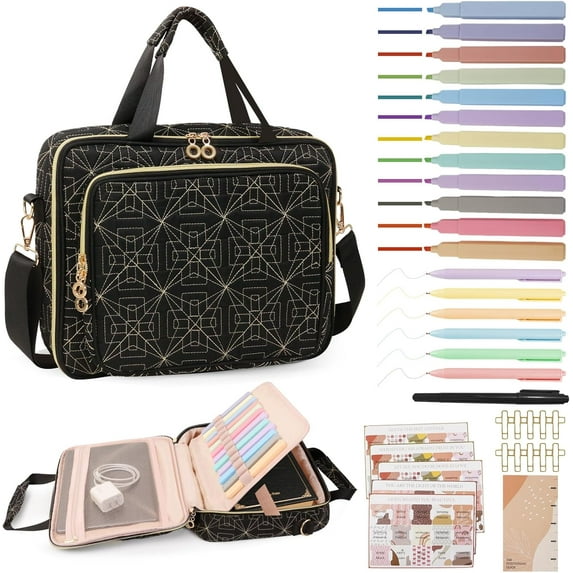 Cover Case for Women Study Kit with Highlighters Tabs, Large Bag with ...