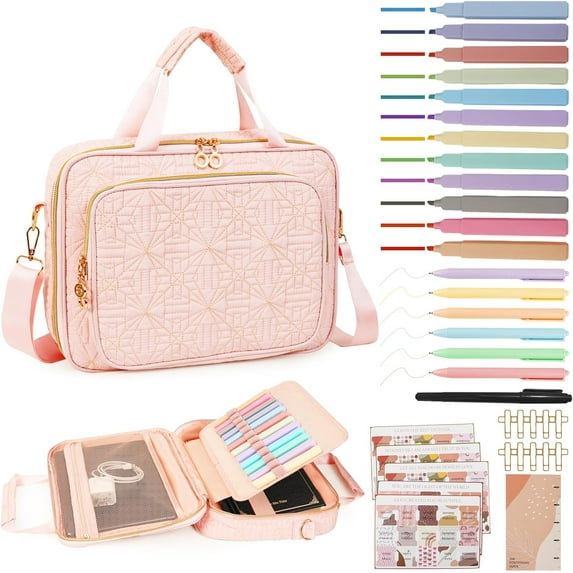 Cover Case for Women Study Kit with Highlighters Tabs, Large Bag with ...
