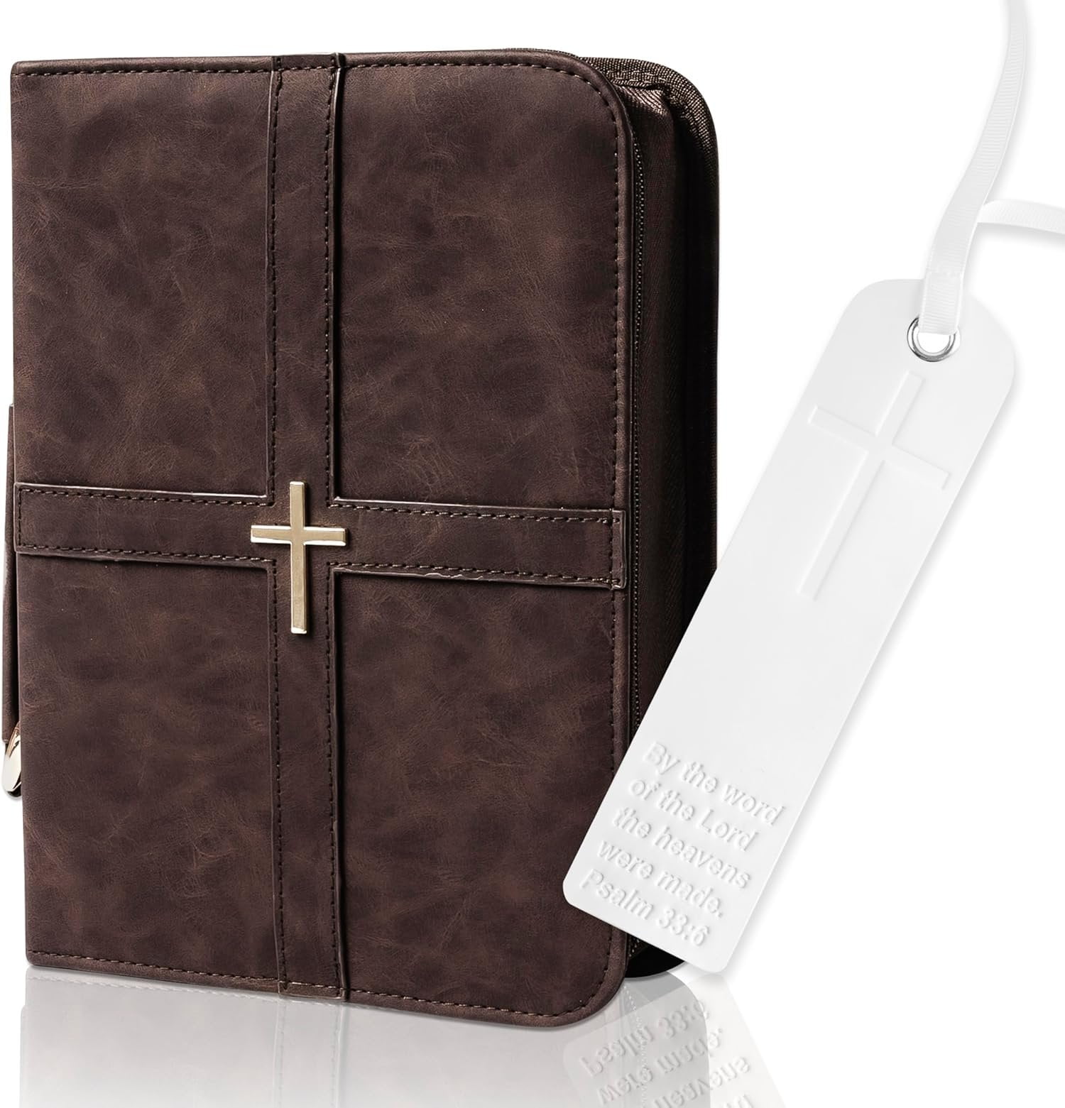 Cover, Discreet & Elegant Case, Brown PU Leather Cover, Cross Design ...