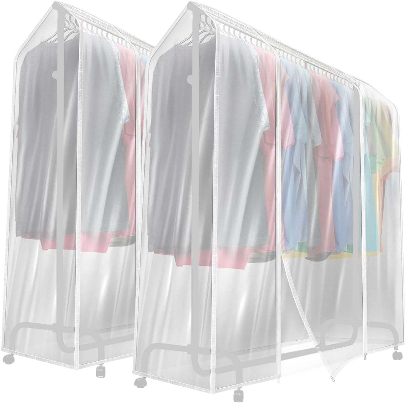 Cover for Garment Rack 2 Pack- 6 Ft Transparent Clothes Rack Cover ...