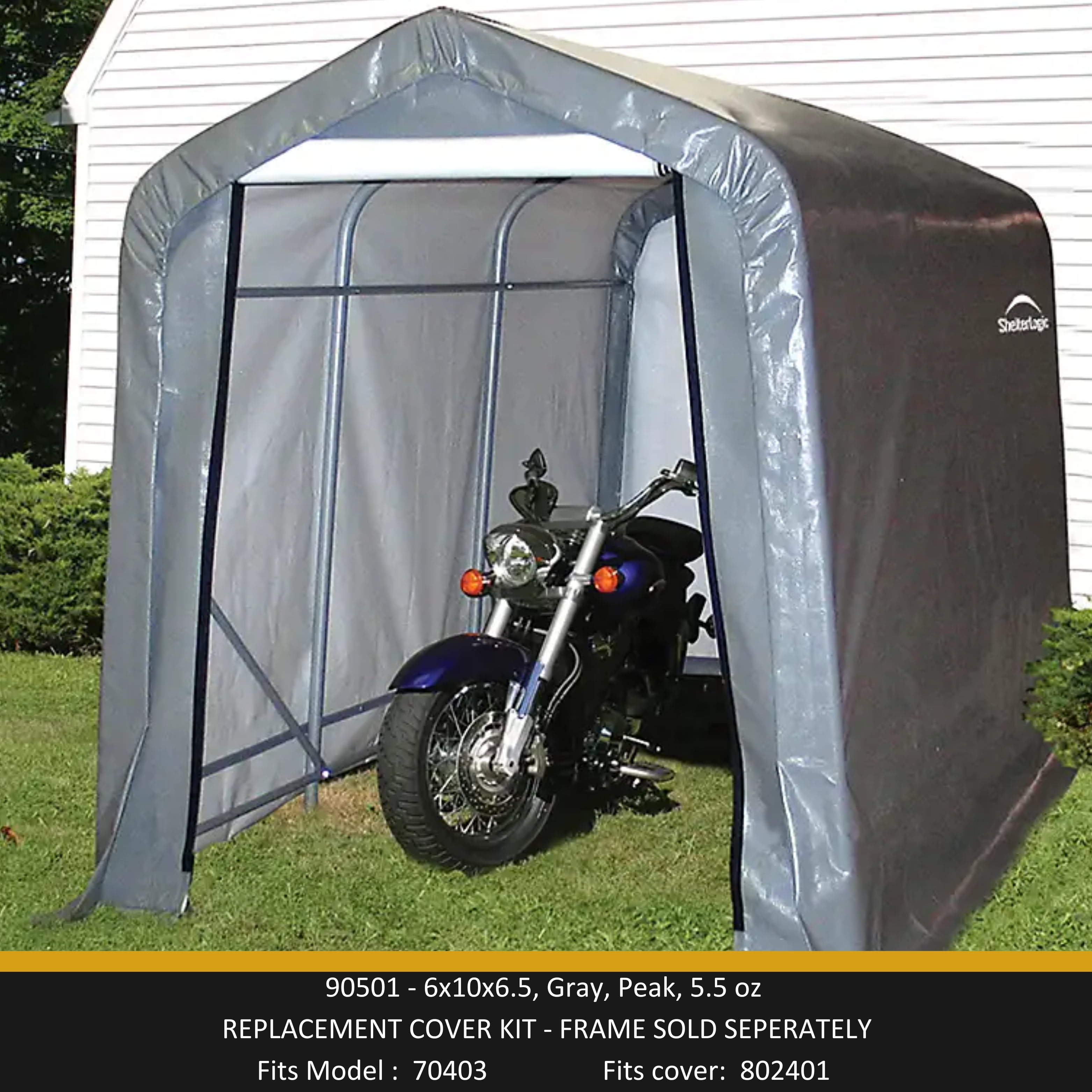 Cover Kit for the Shed-in-a-Box® 6 ft. x 10 ft. x 6 ft. 6 in7 oz. Gray ...
