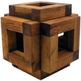 Cover Sliding Cage Cube - Wooden Brain Teaser Puzzle - Walmart.com