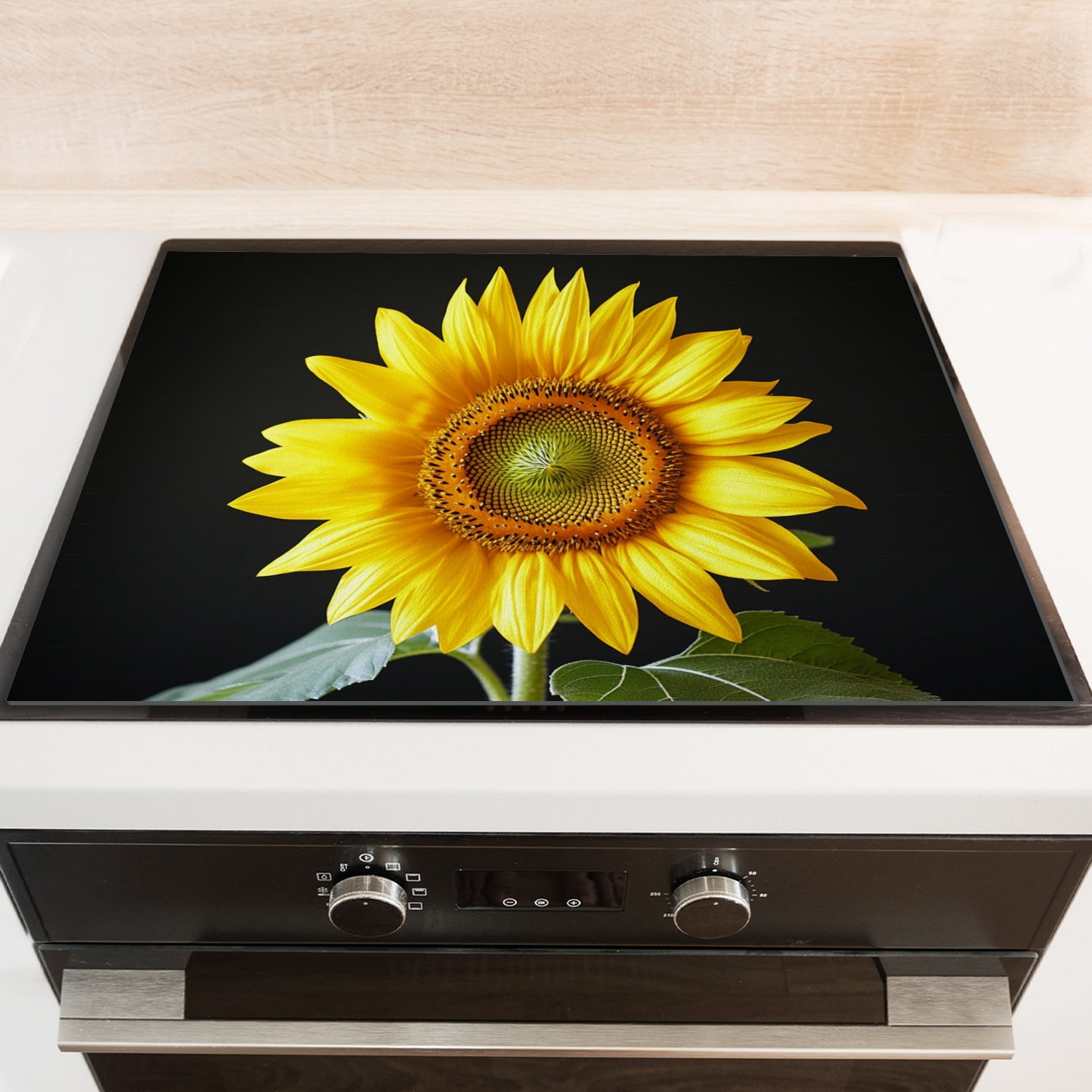 Cover for Stove Top Electric Flat Top, Blooming Sunflower Paint Oven ...