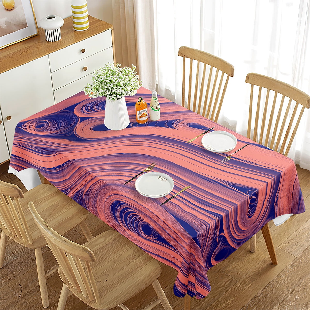Cover Table Rectangular Kitchen Room Artwork Dining Image Lines ...