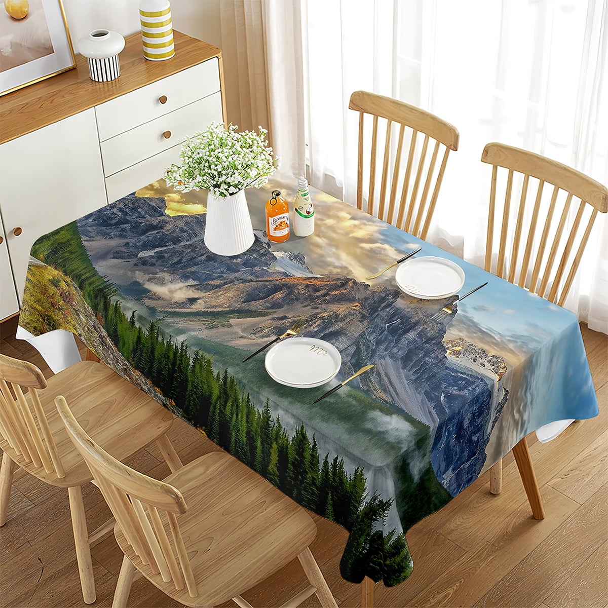 Cover Table Rectangular Kitchen Room Country Dining Nordic Lapland ...