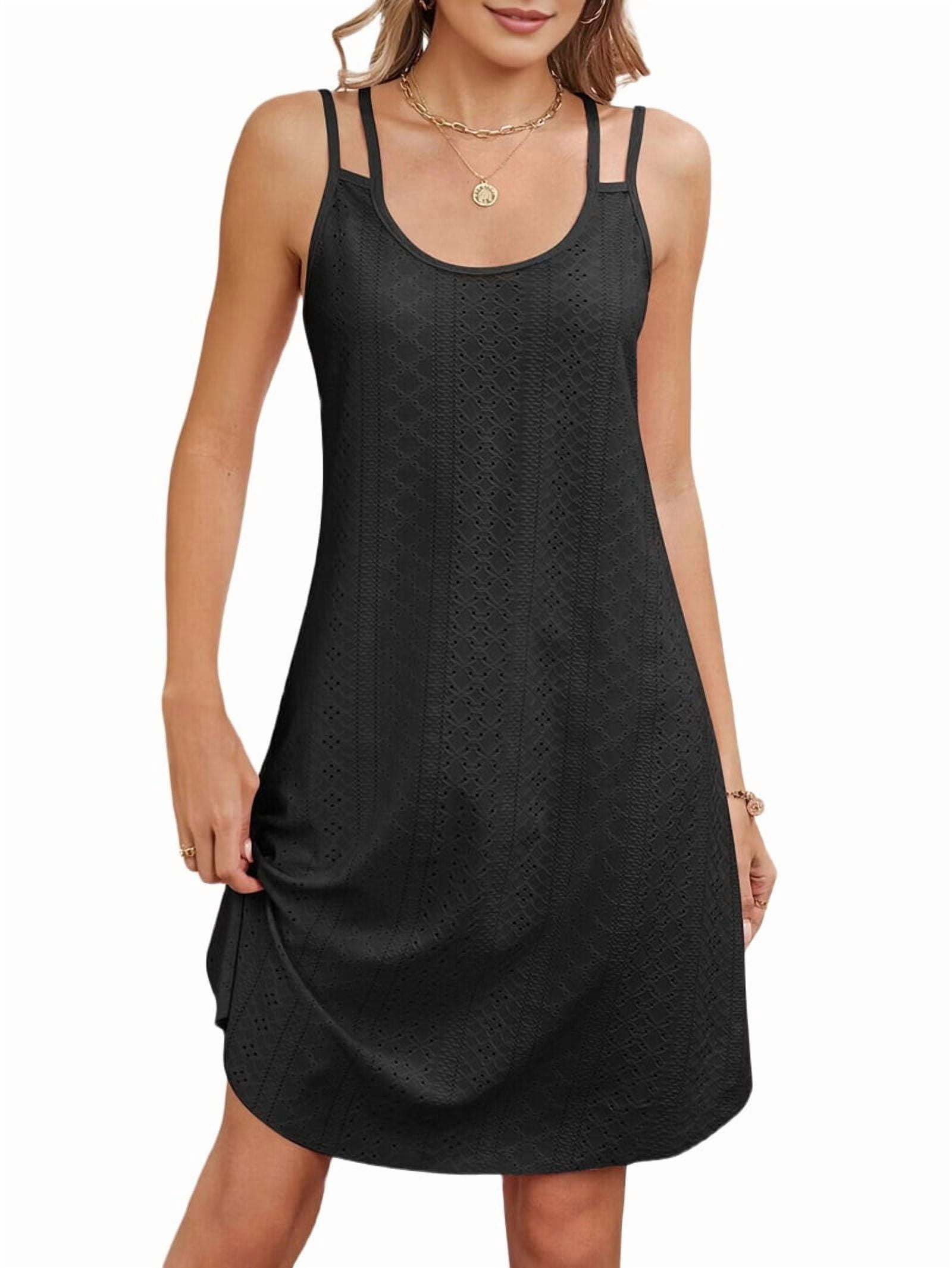 Cover Up Summer Dresses for Women Eyelet Casual Loose Sleeveless ...