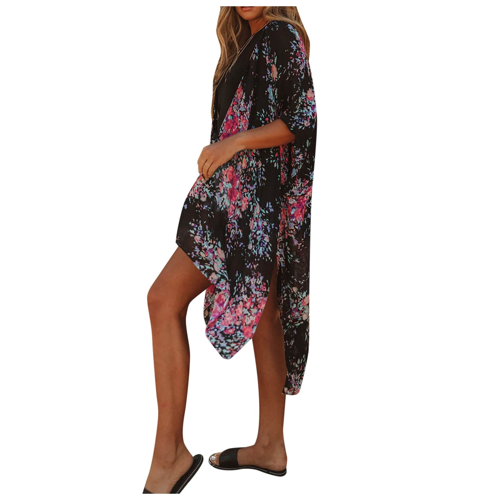 Cover Ups For Swimwear Women Ladies' Long Large Size Open Slit Print ...