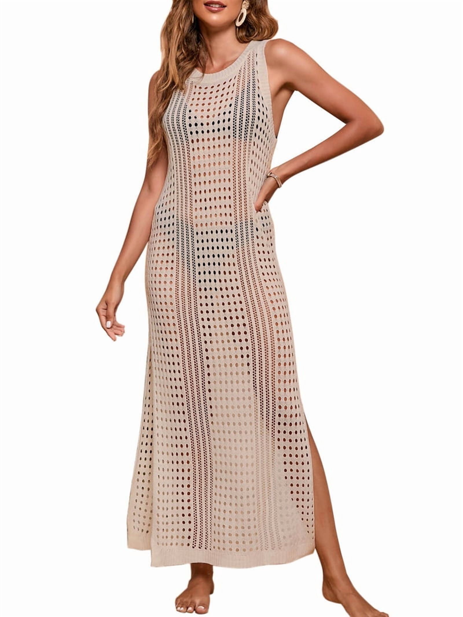 Cover Ups for Swimwear Women Casual See Through Crochet Mesh Bathing ...