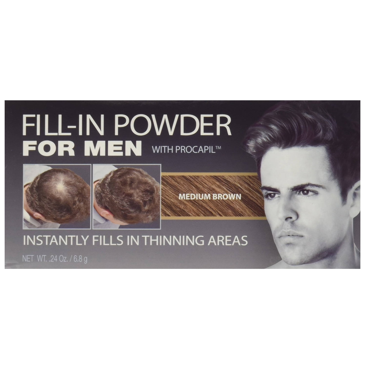 Cover Your Gray Fill In Powder For Men Medium Brown, 0.24 Oz., Pack of ...