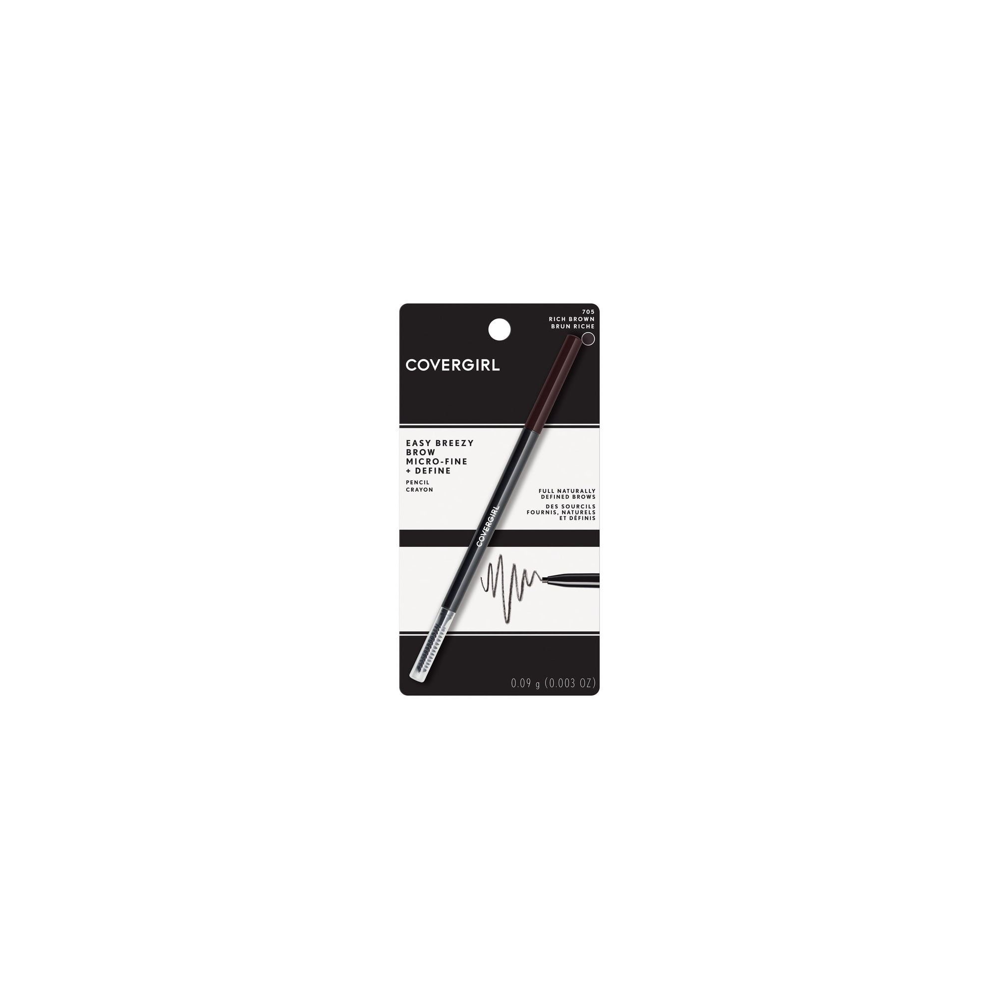 CoverGirl Easy Breezy Brow Micro-Fine + Define Pencil, 705 Rich Brown ...