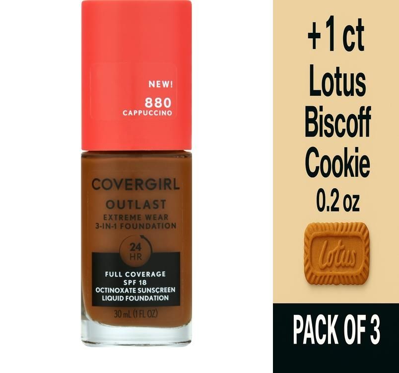 CoverGirl Outlast Extreme Wear 880 Cappuccino Foundation 1 ct - Pack of ...