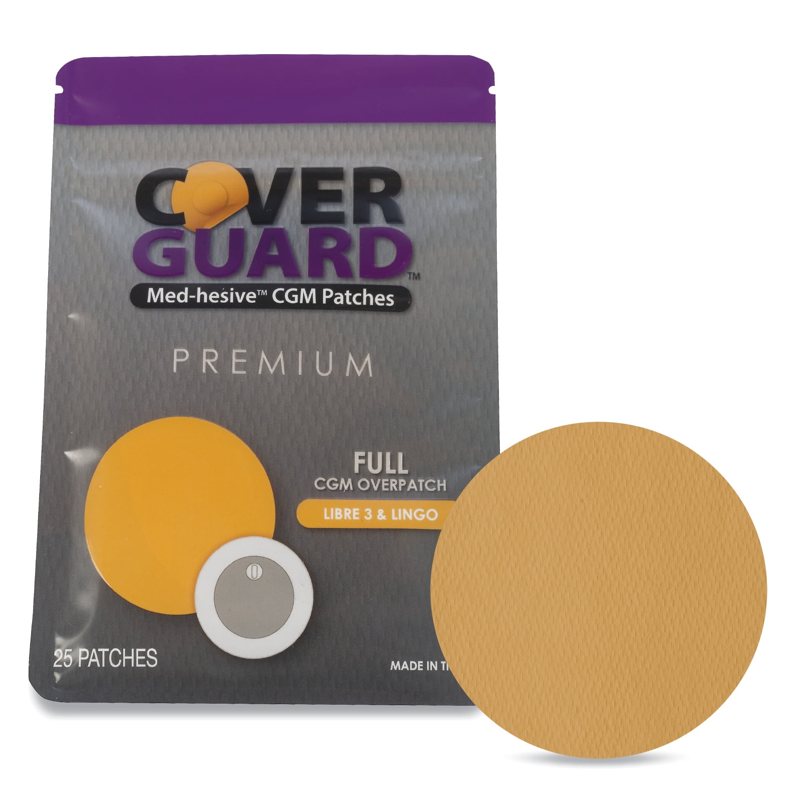 CoverGuard Overpatches for FreeStyle Libre 3 | 25 Ct Tan | Premium Waterproof CGM Covers | Latex ...