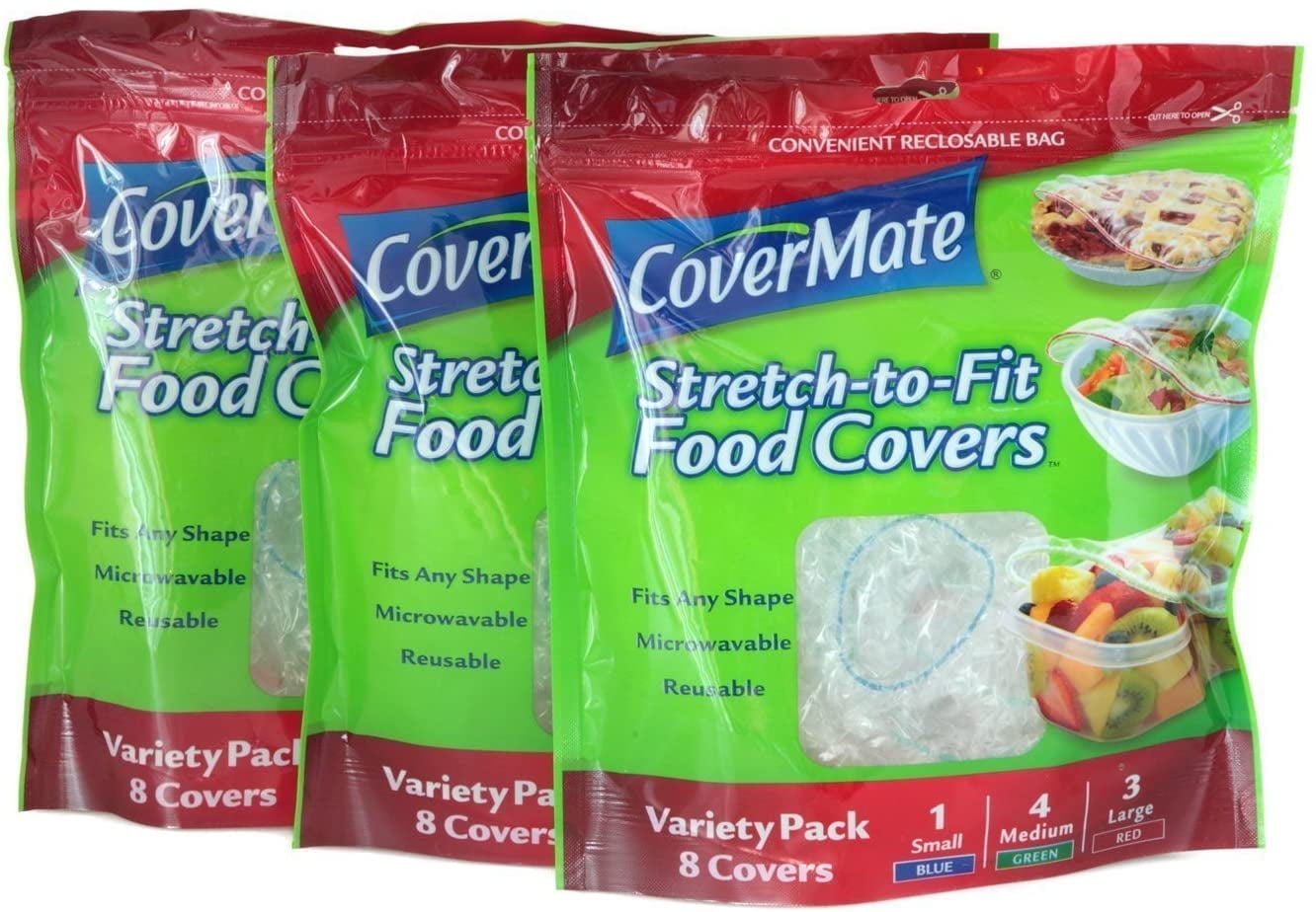 CoverMate Storage Stretchable Assorted Food Covers - 3 Pack, Reusable ...