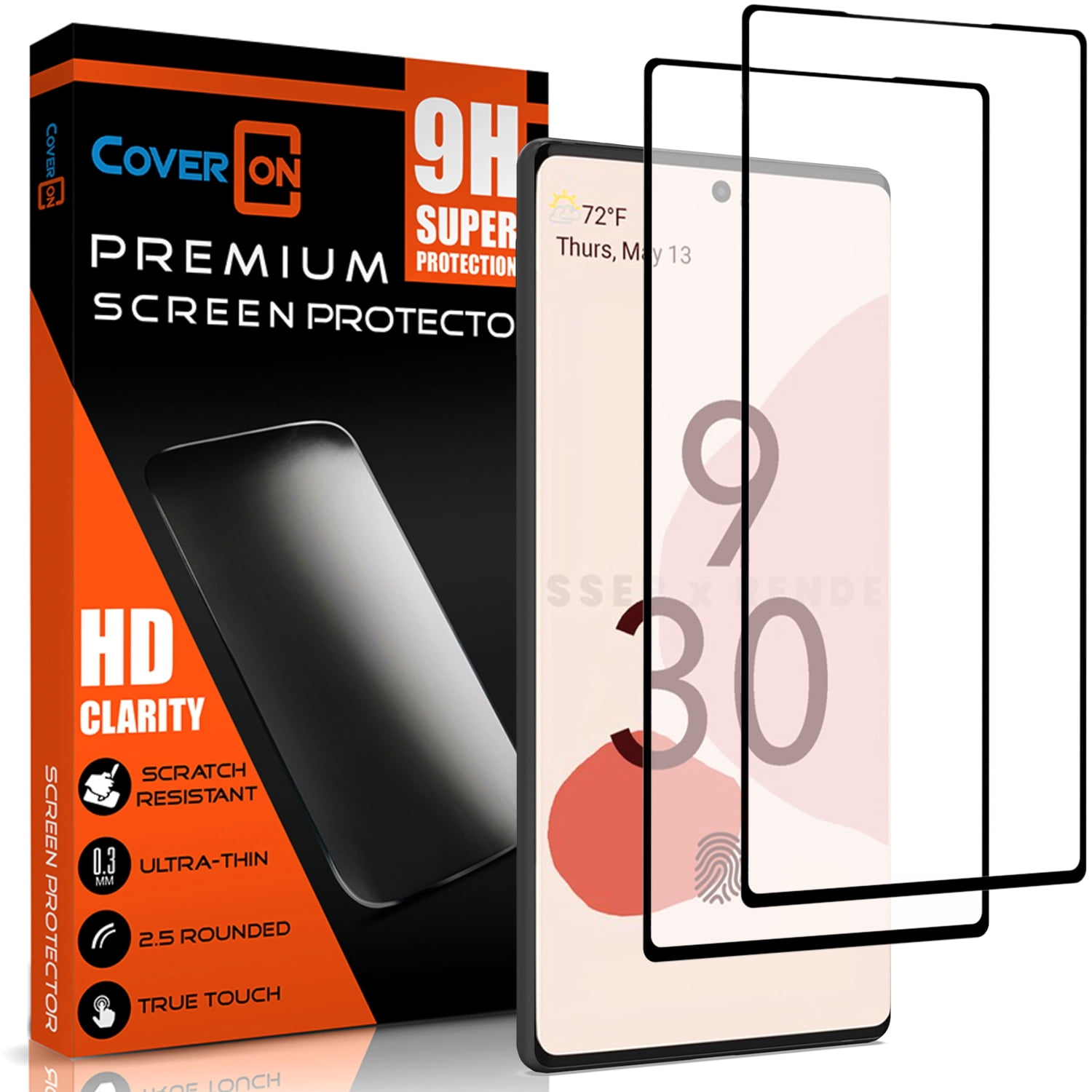 CoverON 2pcs Pack For Google Pixel 6 Screen Protector Curve Tempered ...