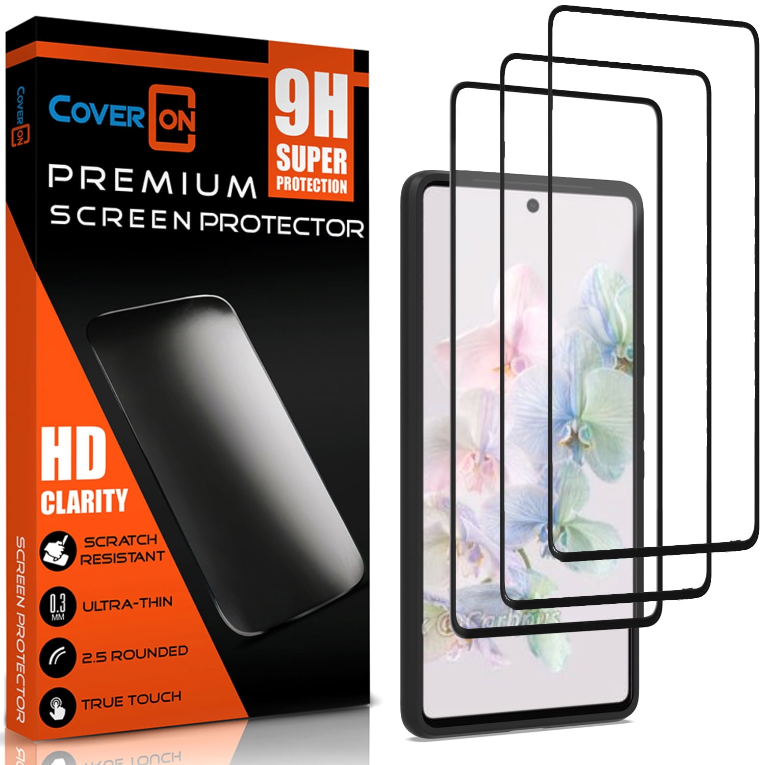 CoverON 3pcs Pack For Google Pixel 7 Screen Protector Tempered Glass ...