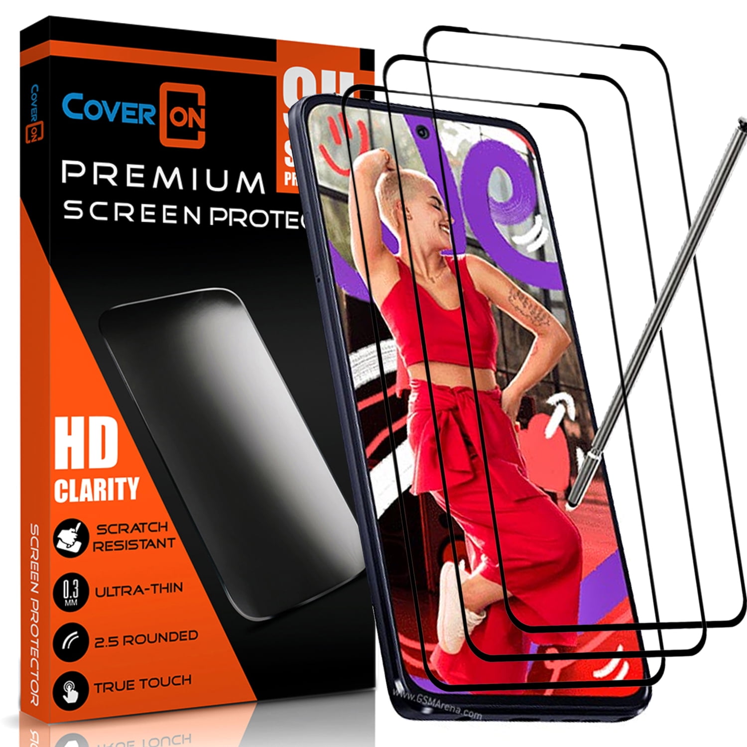 CoverON 3-Pack Moto G Stylus 5G 2023 Tempered Glass Protector, 98% ...