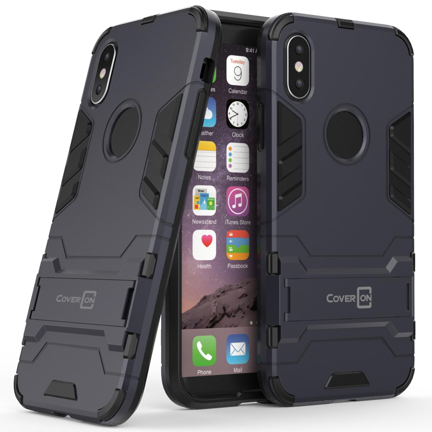 CoverON Hybrid Case for Apple iPhone X with Kickstand, Slim ...
