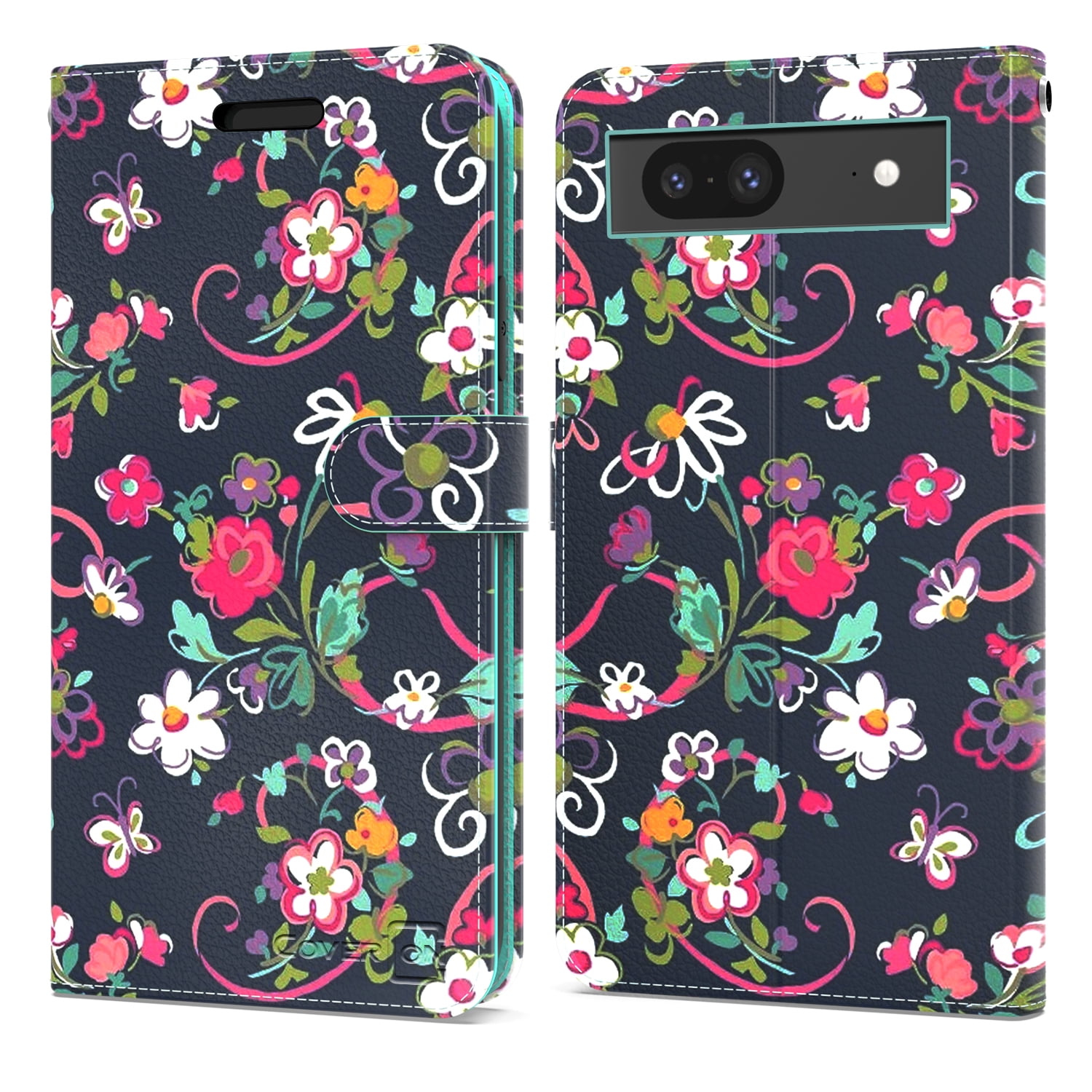 CoverON For Google Pixel 8a Wallet Case, RFID Blocking Vegan Leather 6x Card Slot Holder Cover ...