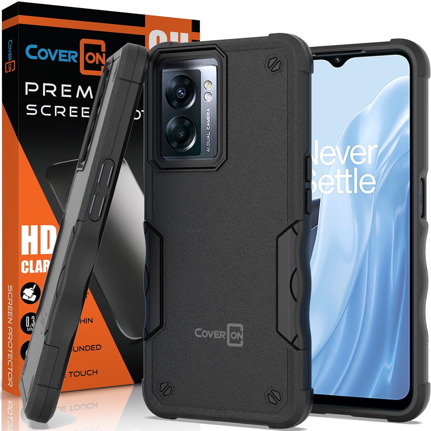 CoverON For OnePlus Nord N300 Case with Screen Protector Tempered Glass ...