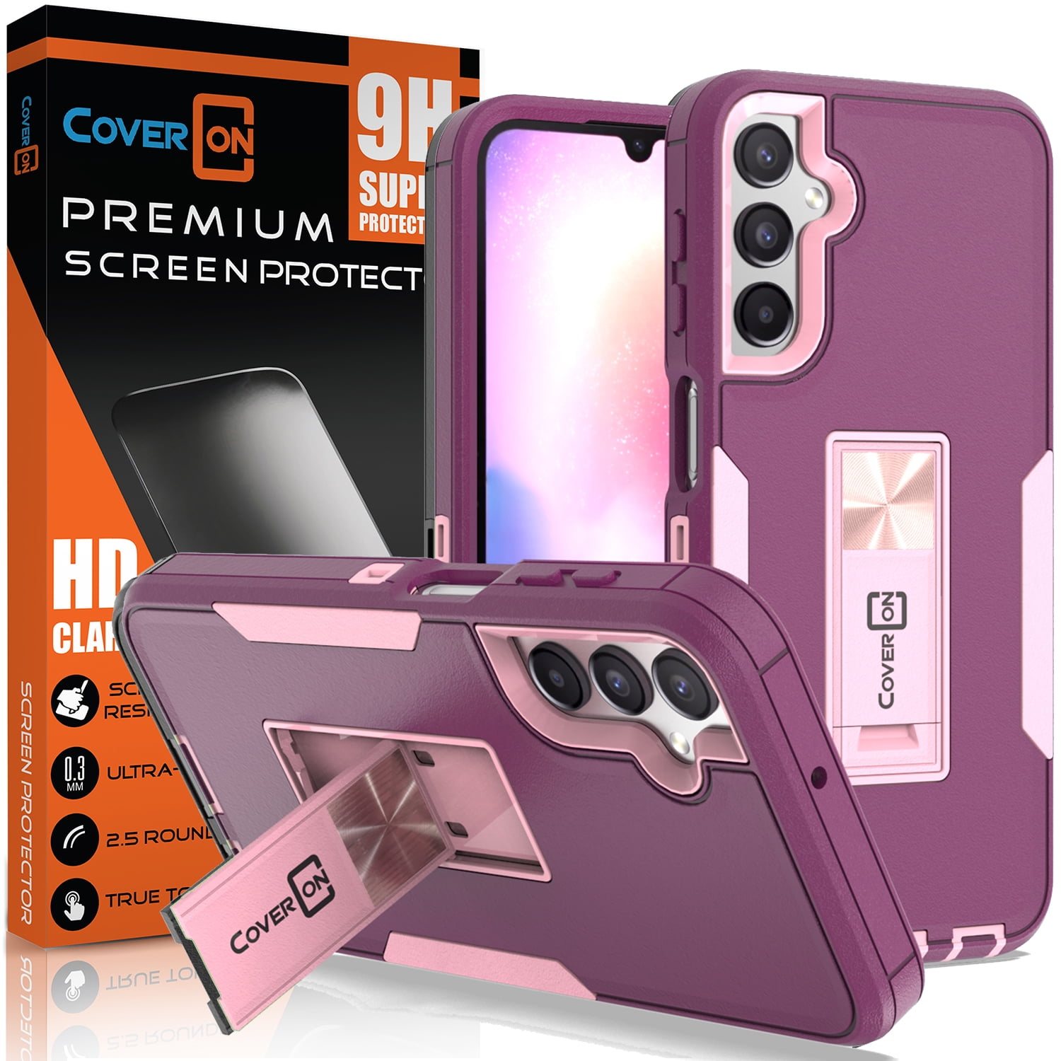 CoverON Samsung Galaxy A24 Case, Tempered Glass Screen Protector, Heavy ...