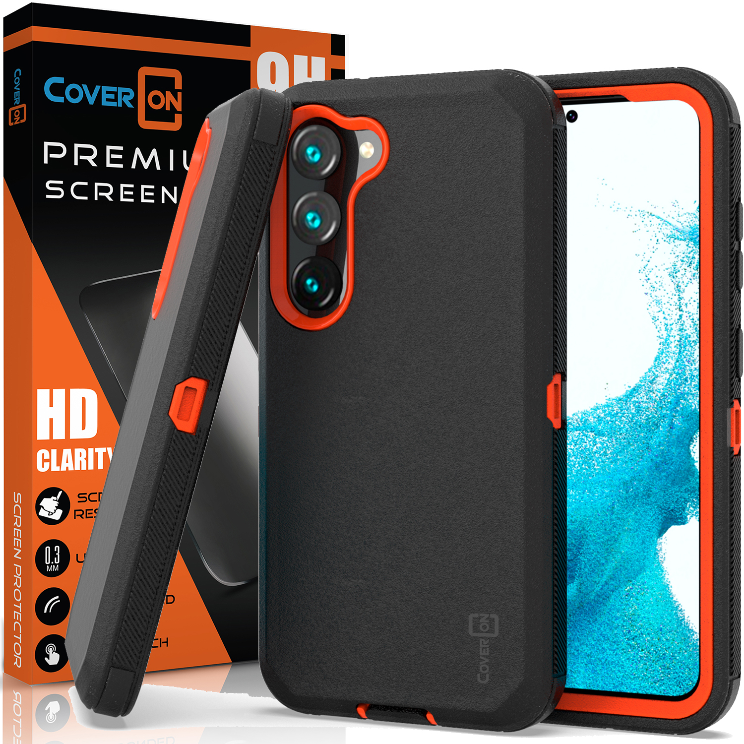 CoverON For Samsung Galaxy S23 Case and Screen Protector Tempered Glass ...