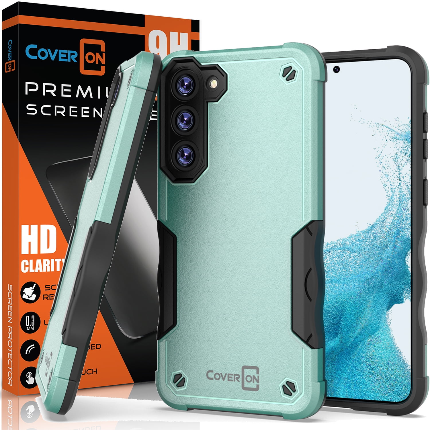 CoverON Samsung Galaxy S23 Military Grade Case with Screen Protector ...