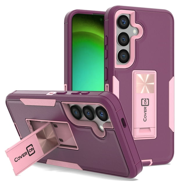 CoverON Kickstand Heavy Duty Cell Phone Case for Samsung Galaxy S24 ...