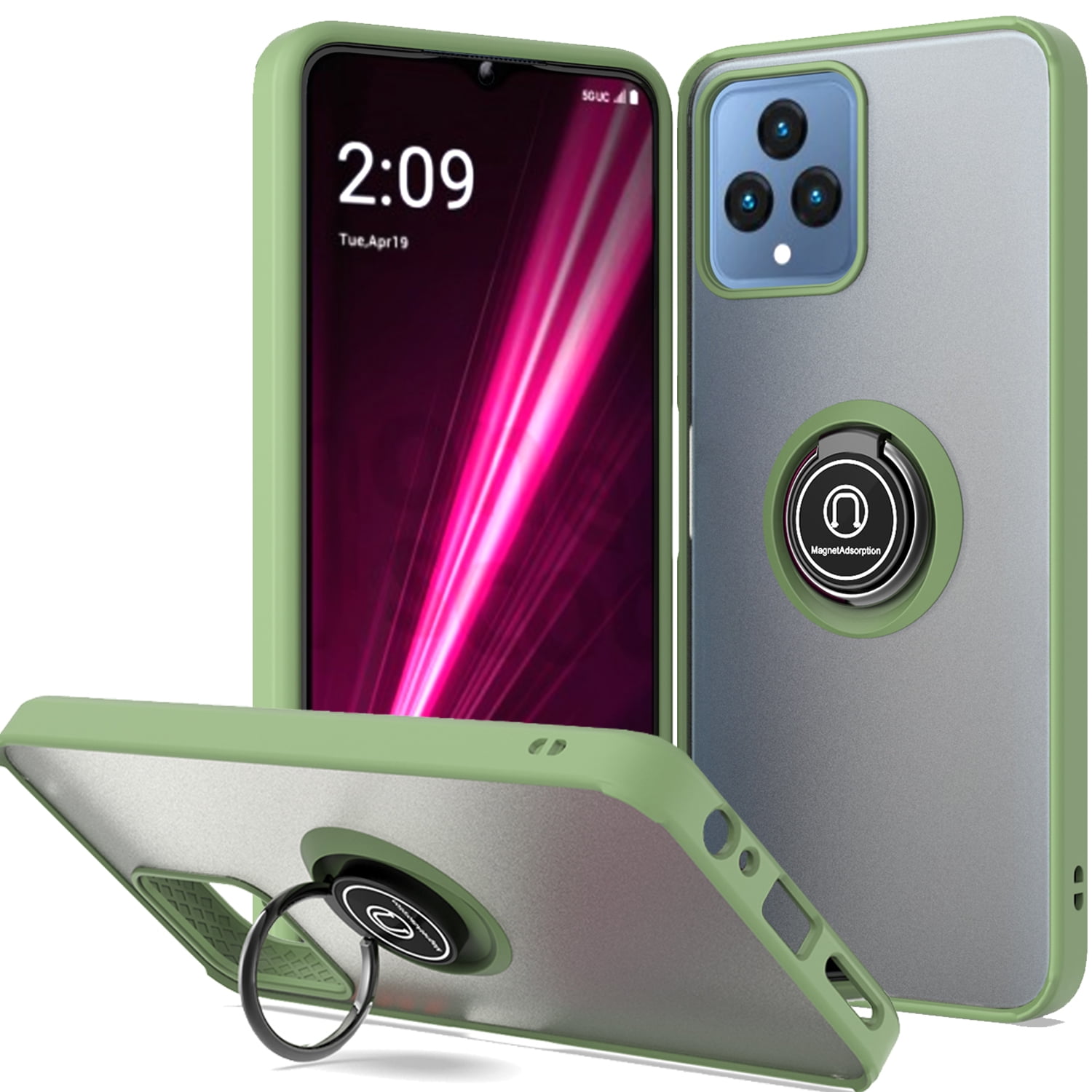 CoverON T-Mobile REVVL 6x 5G / REVVL 6 5G Phone Case, Clear Back, Ring ...