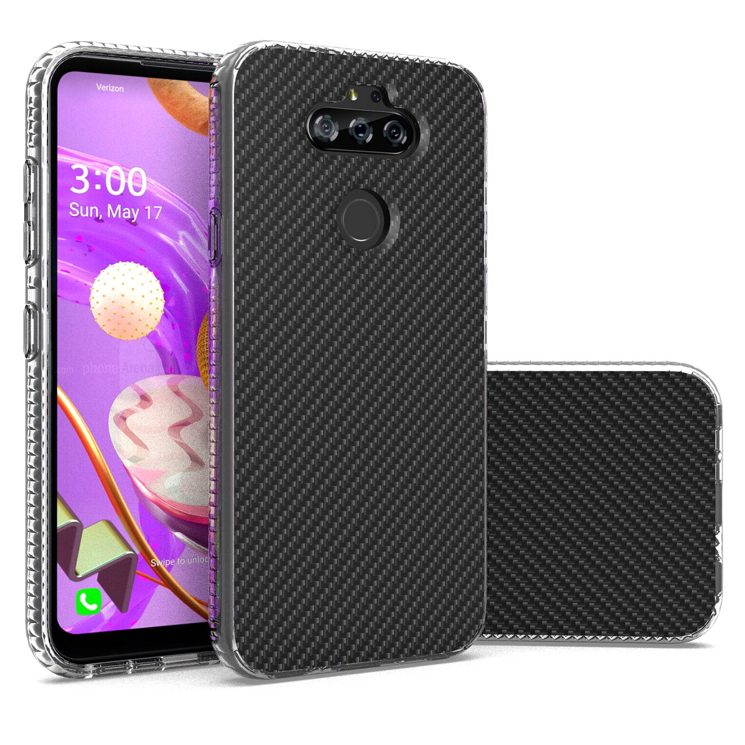 CoverON LG Phoenix 5 / Fortune 3 Case, Carbon Fiber Design Scratch ...