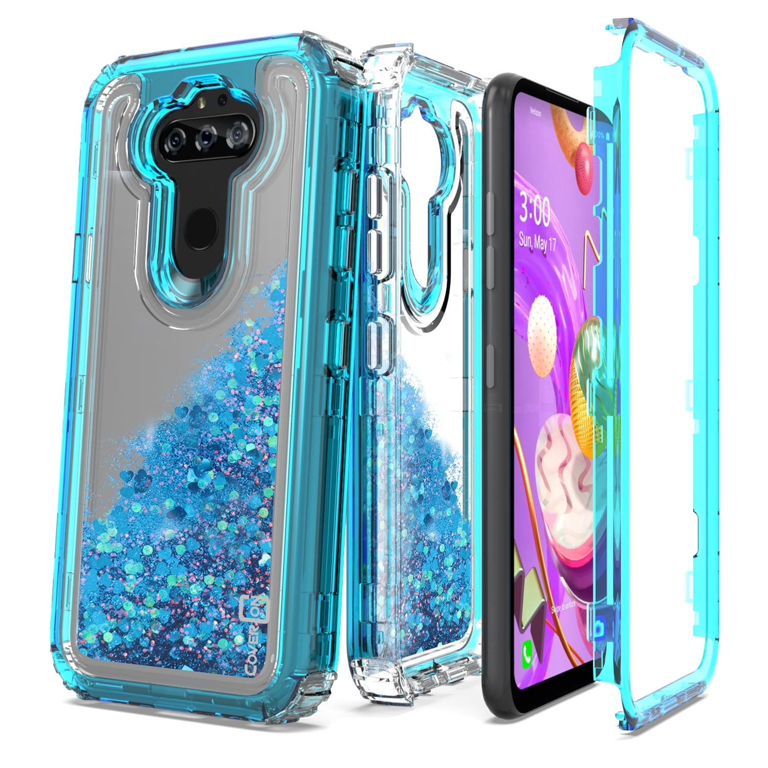 CoverON LG Phoenix 5 / Fortune 3 Case Liquid Glitter Military Grade ...