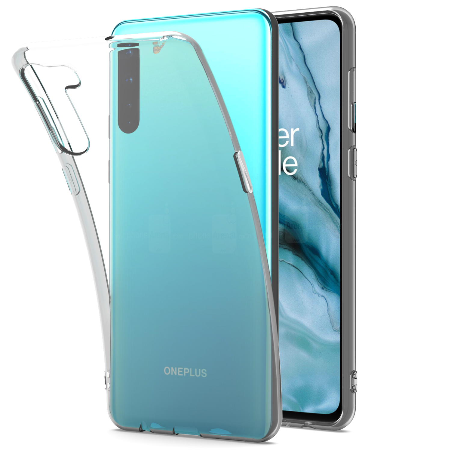 CoverON Oneplus Nord Case with Screen Protector Tempered Glass, Soft ...